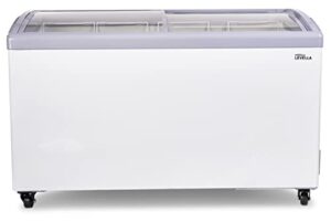 premium levella 9.5 cu ft chest freezer with curved glass top in white