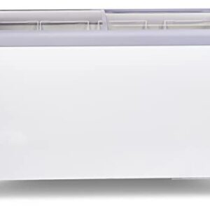 Premium Levella 9.5 cu ft Chest Freezer with Curved Glass Top in White