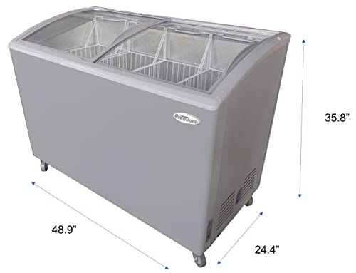 Premium Levella 9.5 cu ft Chest Freezer with Curved Glass Top in White