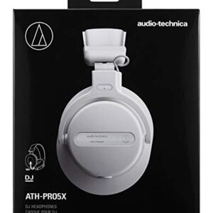 Audio-Technica ATH-PRO5XWH Professional Closed-Back Dynamic Over-Ear DJ Monitor Headphones, White