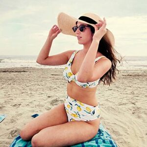 Sun Straw Hat Wide Brim UPF 50 Summer Foldable Roll up Floppy Beach Hats for Women