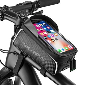 rockbros bike/bicycle phone front frame bag, waterproof, tube bag ,cycling pouch compatible phone under 6.5”