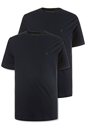 JP 1880 Menswear Big & Tall Plus Size L-8XL 2-Pack Basic Short Sleeve Tees Dark Navy 8XL 702637 70