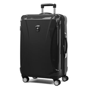 atlantic luggage atlantic ultra lite hardside expandable spinner, jade black, checked medium