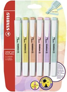 stabilo b-52740-10 blister swing cool pastel highlighter (pack of 6)