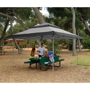 Z-Shade 13 x 13 Foot Instant Gazebo Outdoor Canopy Patio Shelter Tent with Reliable Stakes, Steel Frame, and Rolling Bag, Gray