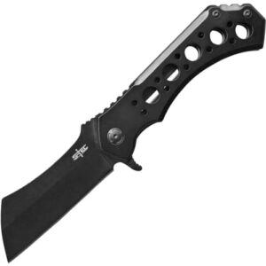 s-tec giant 12" folding assisted open cleaver pocket knife/black