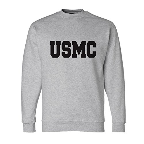 eMarinepx USMC Crew Neck Sweatshirt Grey. Made in USA. Officially Licensed with the United States Marine Corps