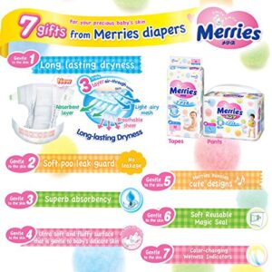 Diapers - Japanese Tapes - Import Diapers Merries Smooth Air-Through - 82 Pieces - S 8-17 lbs - Comfortable Fit - Prevents Leakage from The Sides - Less Pressure On Your Baby's Tummy