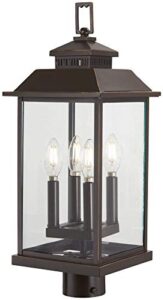 minka lavery outdoor post lights 72596-143c miner's loft exterior post lantern, 4-light 160 watts, oil rubbed bronze