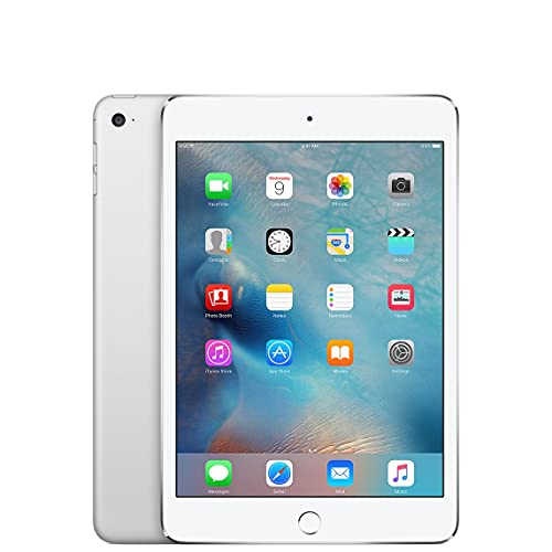 Apple iPad Mini 4, 64GB, Silver - WiFi + Cellular (Renewed)