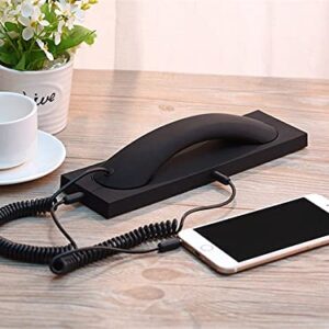 Fashion Retro Phone handset Headset 3.5mm Microphone Prevention Radiation Compatible with iPhone Samsung