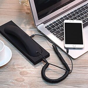 Fashion Retro Phone handset Headset 3.5mm Microphone Prevention Radiation Compatible with iPhone Samsung