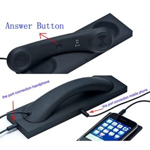 Fashion Retro Phone handset Headset 3.5mm Microphone Prevention Radiation Compatible with iPhone Samsung