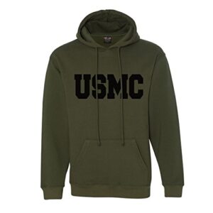 emarinepx usmc hooded sweatshirt military green. made in usa. officially licensed with the united states marine corps