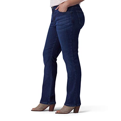 Lee Women's Plus Size Ultra Lux Comfort with Flex Motion Straight Leg Jean Royal Chakra 24W Medium