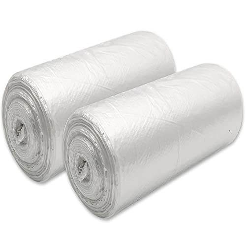 2 Rolls 100 Count Small Trash Bags 4 Gallon Garbage Bags for Kitchen, Bedroom, Bathroom, Office Wastebasket Liners, Clear White