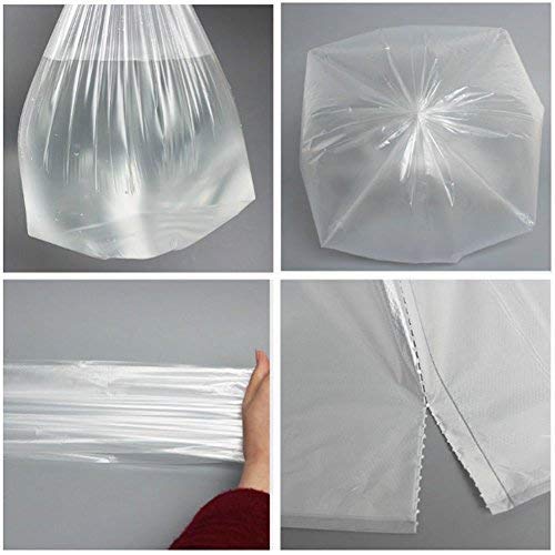 7-Almond 2 Gallon Small Trash Bags, Wastebasket Trash Bags for Office, Home Waste Bin Trash Can Liners Pet Waste Bags Disposal Bags(Clear, 100 Counts/ 2 Rolls)