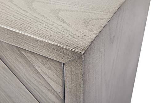 Amazon Brand – Stone & Beam Chevron Bar Cabinet, Light Gray Wood