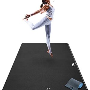 Gorilla Mats Premium Large Yoga Mat – 6' x 4' x 8mm Extra Thick & Ultra Comfortable, Non-Toxic, Non-Slip Barefoot Exercise Mat – Works Great on Any Floor for Stretching, Cardio or Home Workouts