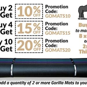 Gorilla Mats Premium Large Yoga Mat – 6' x 4' x 8mm Extra Thick & Ultra Comfortable, Non-Toxic, Non-Slip Barefoot Exercise Mat – Works Great on Any Floor for Stretching, Cardio or Home Workouts