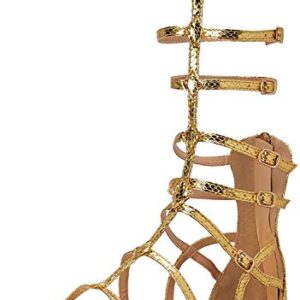 Ellie Shoes Women's 015-ZENA Flat Sandal, Gold, 8 M US