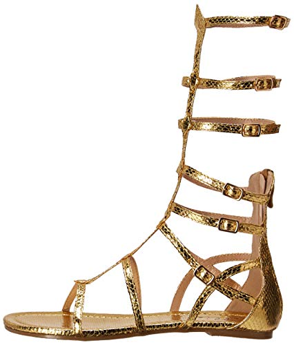 Ellie Shoes Women's 015-ZENA Flat Sandal, Gold, 8 M US