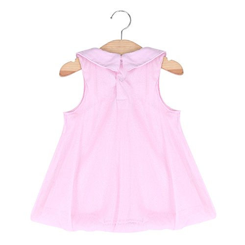 WZSYGDTC 0-24 Months Baby Party Dress Infant Girls One-Piece Romper Jumpsuit (Pink, 12-18 Months)