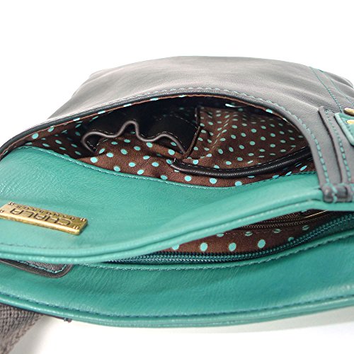 CHALA New Crossbody SWING Smart Phone Handbags Bag Vegan Leather (Teal- Fox)