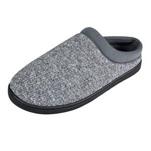 hanes comfort soft memory foam indoor outdoor clog slipper shoe - men’s and boy’s sizes, grey, x-large