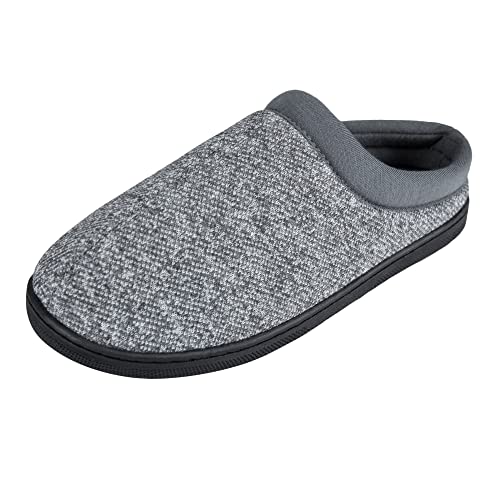 Hanes Comfort Soft Memory Foam Indoor Outdoor Clog Slipper Shoe - Men’s and Boy’s Sizes, Grey, X-Large