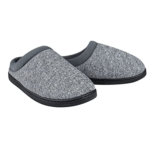 Hanes Comfort Soft Memory Foam Indoor Outdoor Clog Slipper Shoe - Men’s and Boy’s Sizes, Grey, X-Large