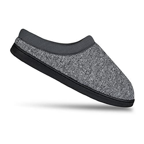 Hanes Comfort Soft Memory Foam Indoor Outdoor Clog Slipper Shoe - Men’s and Boy’s Sizes, Grey, X-Large