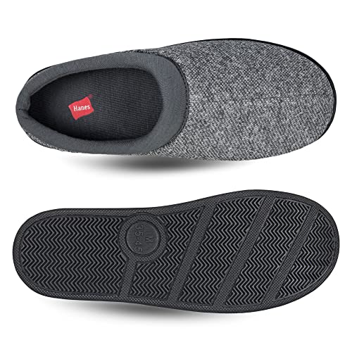 Hanes Comfort Soft Memory Foam Indoor Outdoor Clog Slipper Shoe - Men’s and Boy’s Sizes, Grey, X-Large