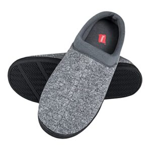 Hanes Comfort Soft Memory Foam Indoor Outdoor Clog Slipper Shoe - Men’s and Boy’s Sizes, Grey, X-Large