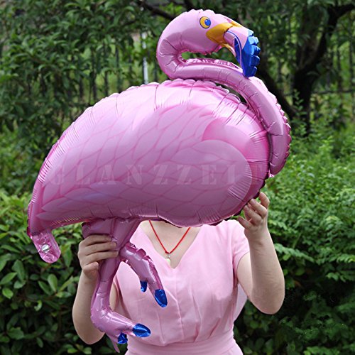 Glanzzeit 30 Inch Flamingo Balloons Animal Mylar Foil Decor Balloons for Baby Shower Bridal Shower Birthday Party Hawaiian Luau Party | Air Filling Only (Pink)