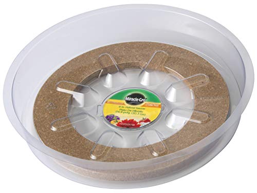 Miracle-Gro SMGCKV08 8" Hybrid Cork/Plastic Saucer, No Size, Clear