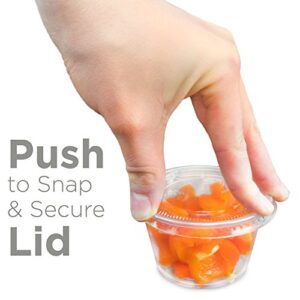 Back of House Ltd. 100-pack of Disposable Clear Plastic Condiment Storage Cups with Lids - Choose 2 oz. or 4 oz. - For Restaurant, Home, Gelatin Shots (2 oz.)