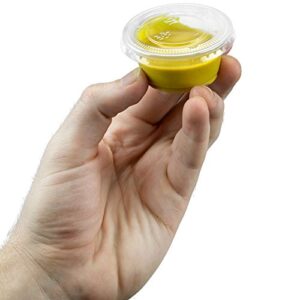 Back of House Ltd. 100-pack of Disposable Clear Plastic Condiment Storage Cups with Lids - Choose 2 oz. or 4 oz. - For Restaurant, Home, Gelatin Shots (2 oz.)