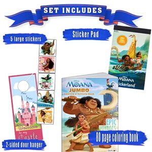 Disney Coloring Books for Kids with Stickers Bundle - (Moana Coloring Book and Moana Stickers)