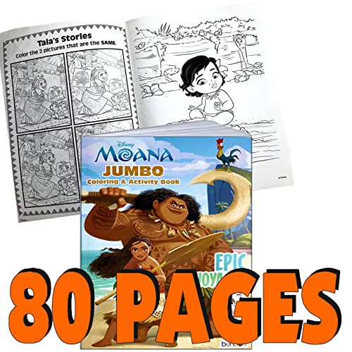 Disney Coloring Books for Kids with Stickers Bundle - (Moana Coloring Book and Moana Stickers)