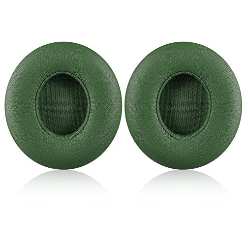 Solo 2/3 Wireless Earpads - JECOBB Replacement Ear Cushion Pads with Protein Leather and Memory Foam for Beats Solo 2.0/3.0 Wireless On Ear Headphones ONLY (Turf Green)