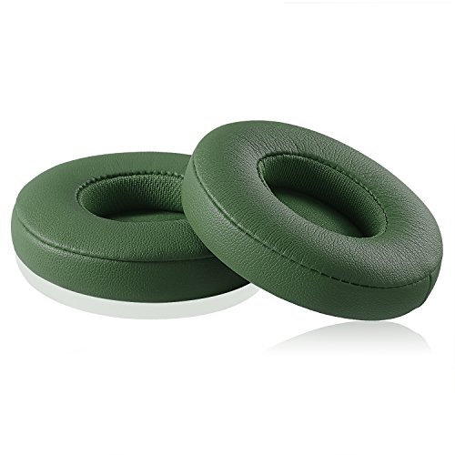 Solo 2/3 Wireless Earpads - JECOBB Replacement Ear Cushion Pads with Protein Leather and Memory Foam for Beats Solo 2.0/3.0 Wireless On Ear Headphones ONLY (Turf Green)