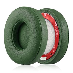 Solo 2/3 Wireless Earpads - JECOBB Replacement Ear Cushion Pads with Protein Leather and Memory Foam for Beats Solo 2.0/3.0 Wireless On Ear Headphones ONLY (Turf Green)