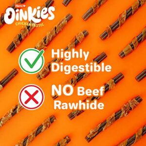 Hartz Oinkies Rawhide-Free Tender Treats Wrapped with Chicken Dog Treats Chews, 18 Count, Highly Digestible, No Artificial Flavors, Perfect for Smaller and Senior Dogs