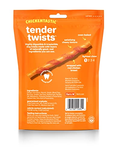 Hartz Oinkies Rawhide-Free Tender Treats Wrapped with Chicken Dog Treats Chews, 18 Count, Highly Digestible, No Artificial Flavors, Perfect for Smaller and Senior Dogs