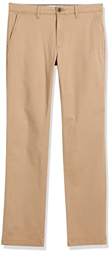 Amazon Essentials Men's Slim-Fit Casual Stretch Khaki Pant, Dark Khaki Brown, 36W x 34L