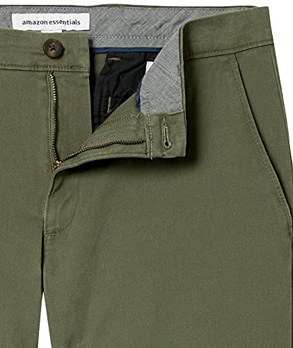 Amazon Essentials Men's Slim-Fit Casual Stretch Khaki Pant, Olive, 38W x 34L