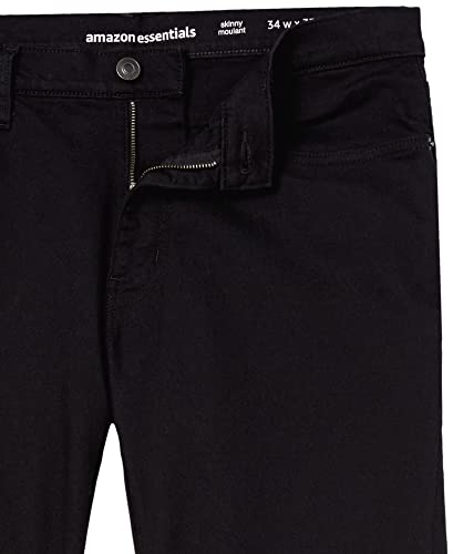 Amazon Essentials Men's Skinny-Fit Stretch Jean, Black, 34W x 30L