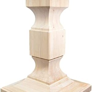 BingLTD - 28" Tall Unfinished Chelsea Square Pedestal Table Base (WH-Chelsea28-UNF)